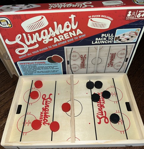 Fast Action Slingshot Arena Tabletop Puck Game Board Table Hockey Skill ...