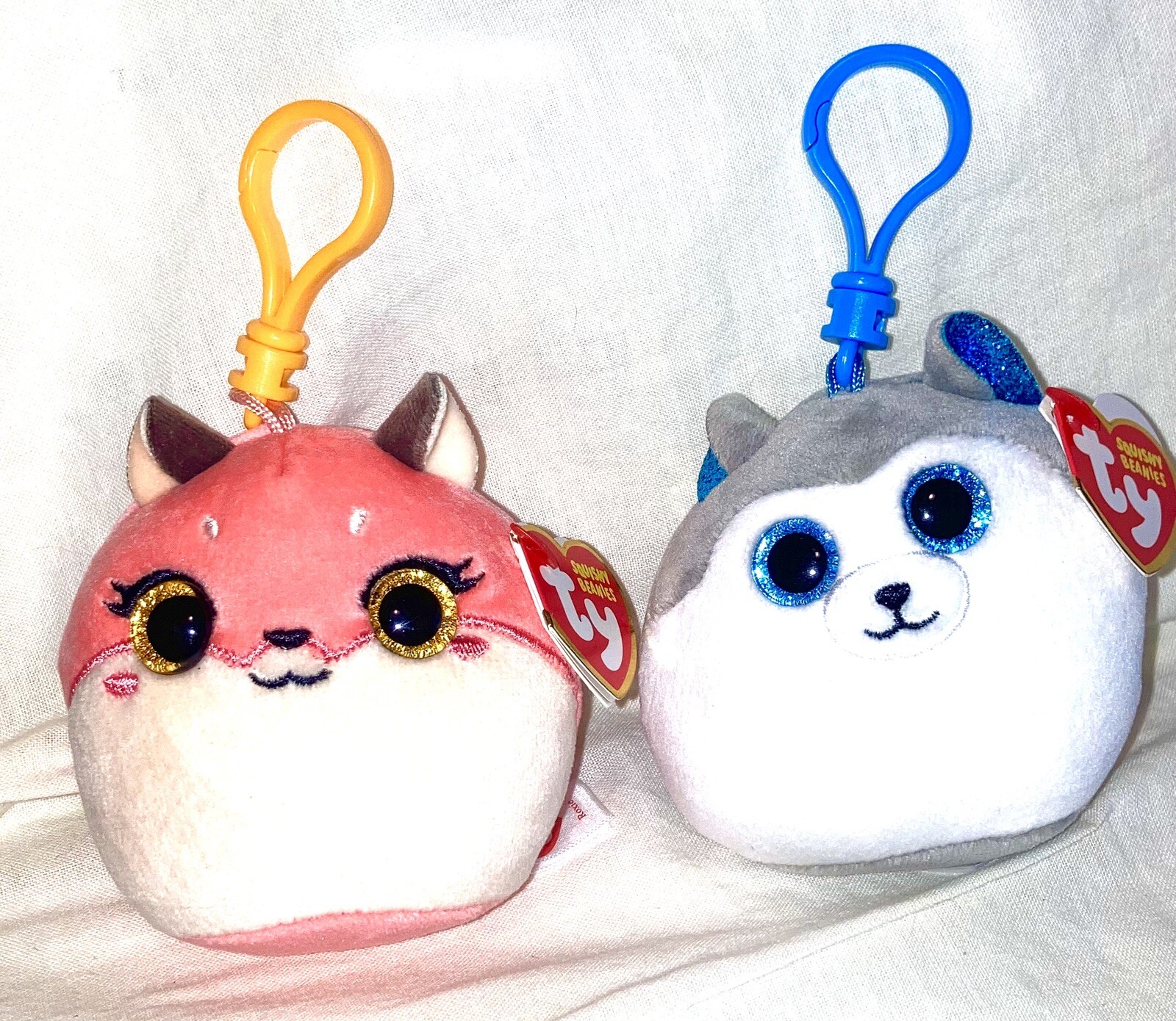 2 ty BRAND Blue Coral 3 dimensional key chains ROXIE AND SLUSH PLUSH | eBay