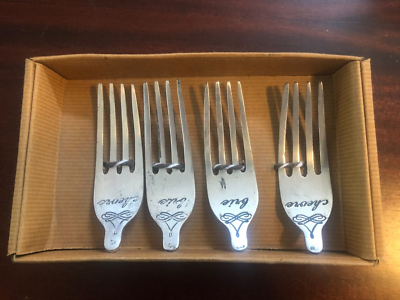 Twine Rustic Forks Set Cheese Markers Forks Chevre Brie Dinner Party | eBay