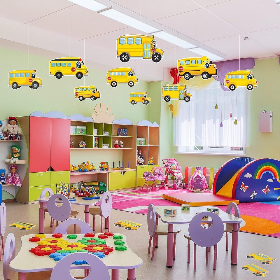 Zonon 45 Pieces Colorful School Bus Cut-Outs Accents 6.1 x 3.8 inch ...