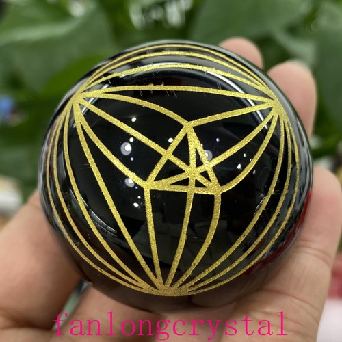 50mm+ Natural Obsidian ball rainbow quartz crystal sphere gem reiki ...