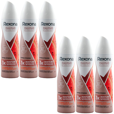 Rexona Deodorant Spray WATERMELON & CACTUS WATER Scent 6 x 150ml Extra ...