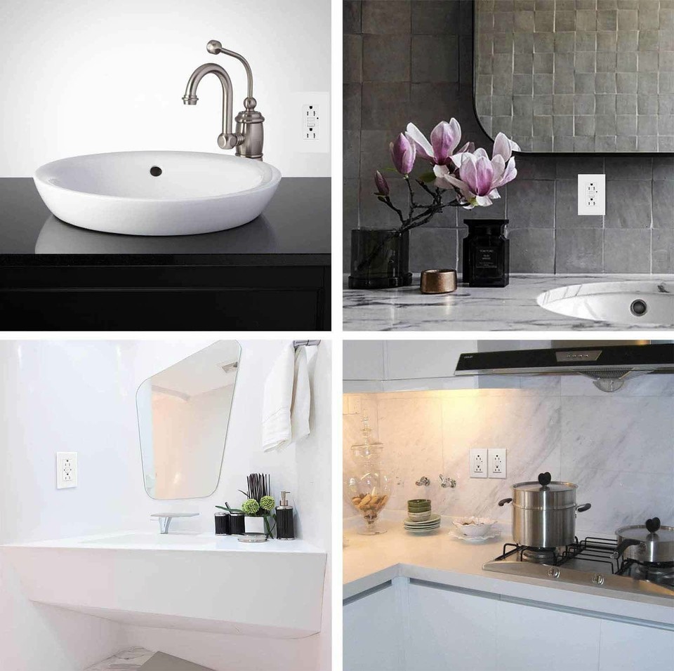 GREENCYCLE 100PK GFCI Outlet 15Amp Duplex Outlet Receptacle with LED ...