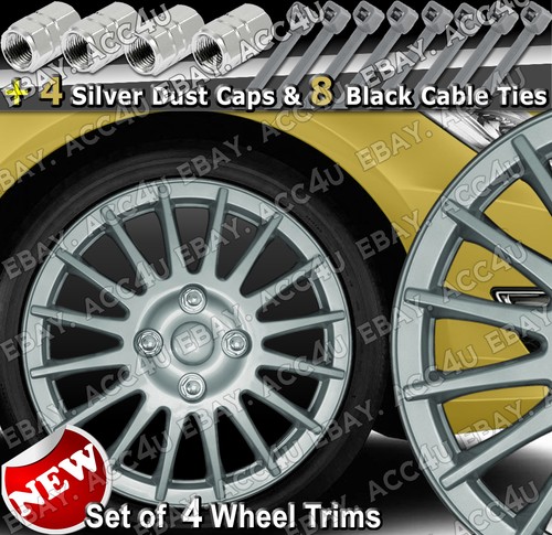 14" Multi Spoke Set of 4 Car Wheel Trim Hub Cap Cover 4 Dust caps 8 ...
