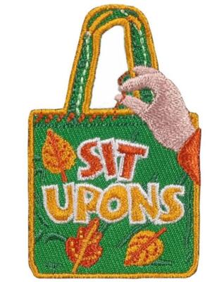 Girl SIT UPONS upon making Fun Patches Badge SCOUT GUIDES crafting Sit ...