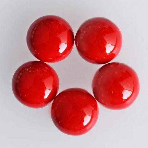 Red Coral Round Shape Flat Back Cabochon Loose Gemstone, Jewelry, 2 pcs ...