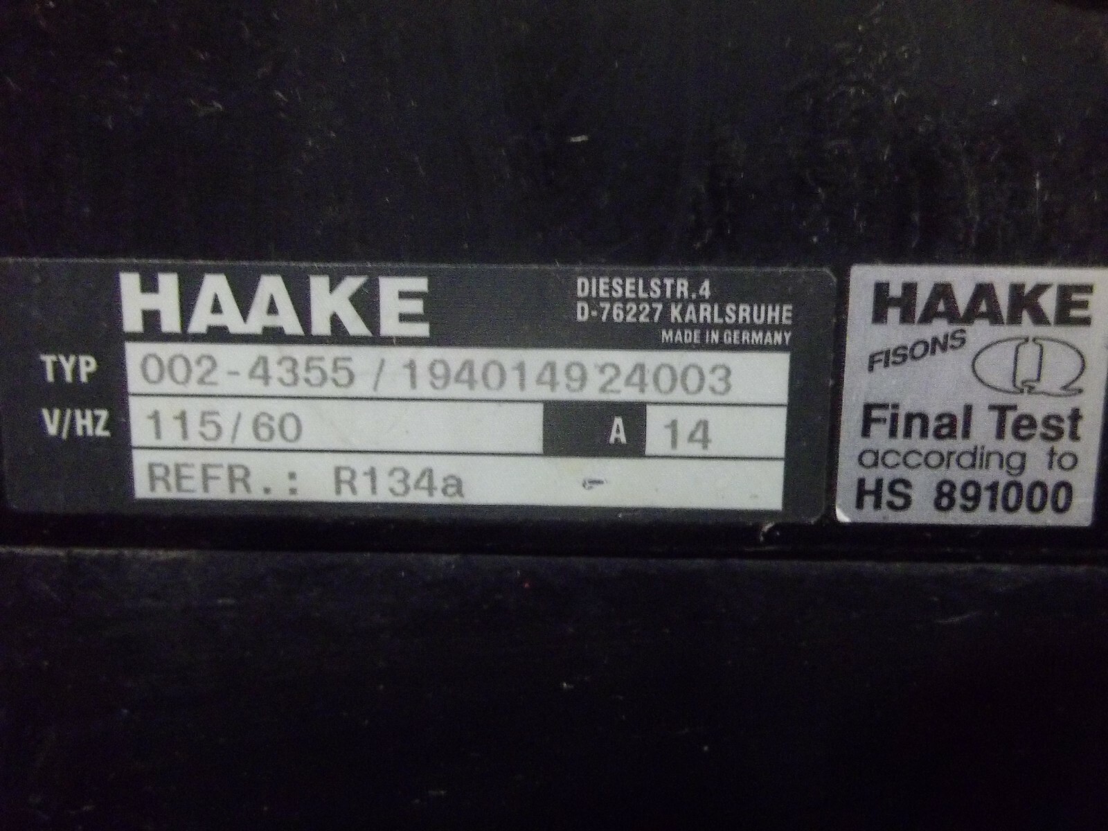HAAKE K15 002-4355 CIRCULATING WATER 115V 60HZ W/ HAAKE DC1 0084176 (35 ...