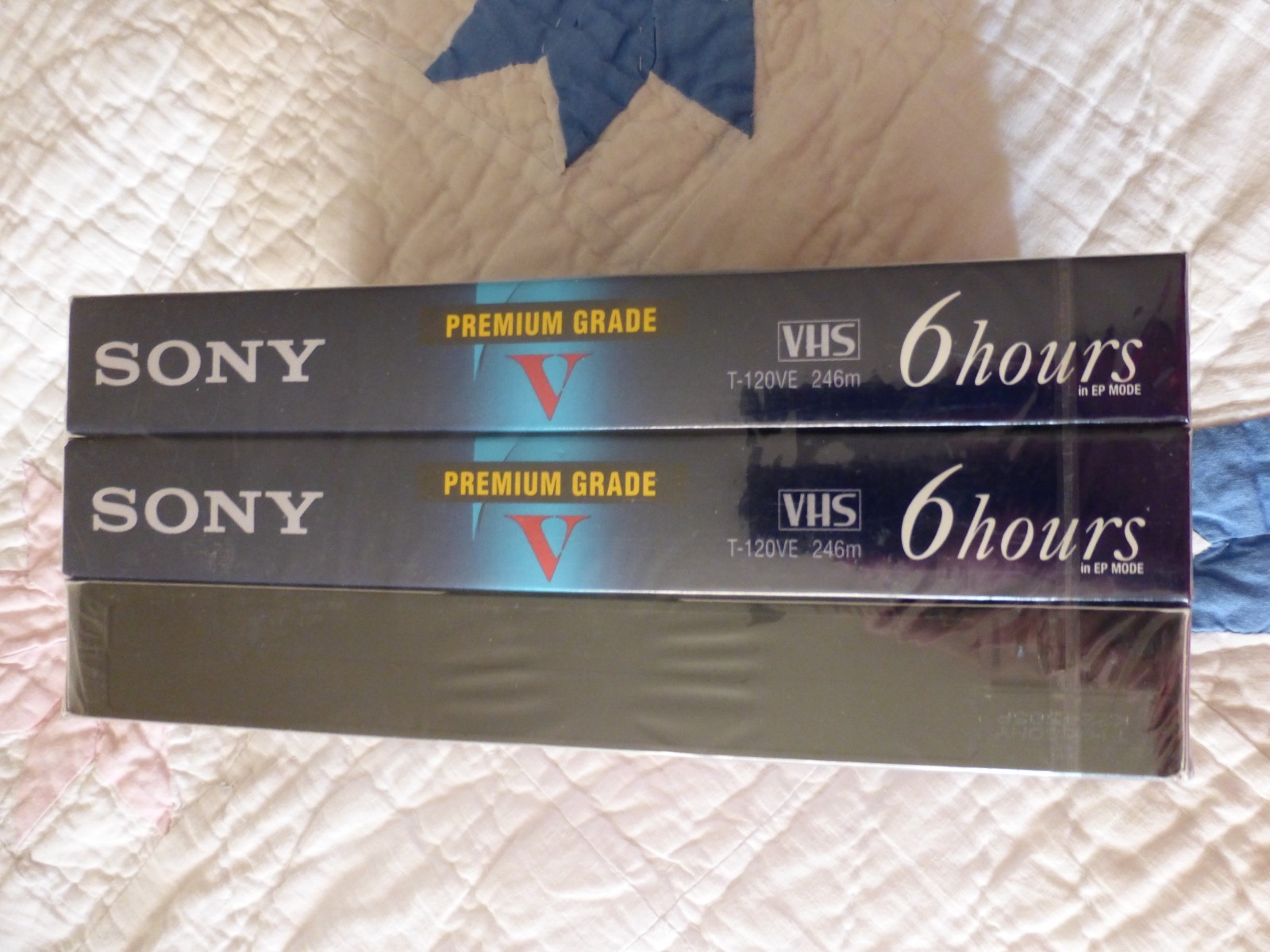 Sony 3 Pack VHS VCR Premium Grade Video Tapes 1 8hr T-160, 2 6hr T-120 ...