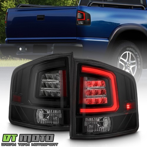 For 1994-2004 Chevy S10/ GMC Sonoma Black Smoked LED Tube Tail Lights ...