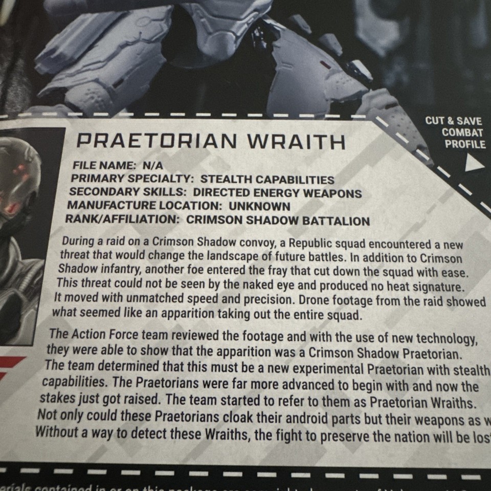 Valaverse ~ Action Force Crimson Shadow ~ Praetorian Wraith Figure ...