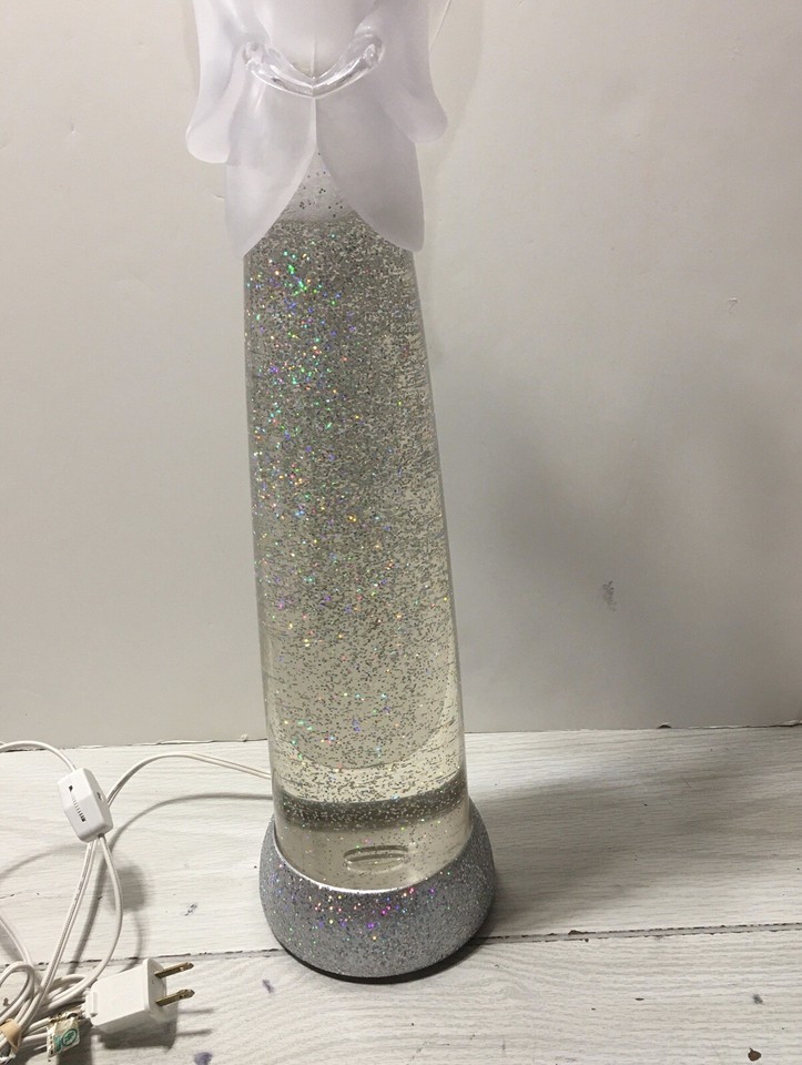 Cracker Barrel Frosted Acrylic Angel Water Lava Lamp Light Motion ...