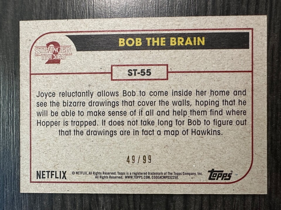 Stranger Things Season 2 Upside Down #49/99 Bob the Brain -55 | eBay