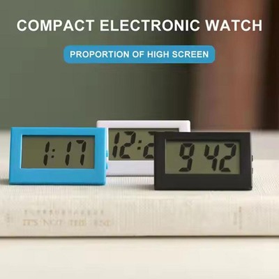 Small Digital Clock No Tick Electric Alarm Desk Clock Button Battery ...