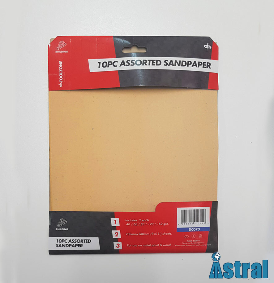 10 x Large Sandpaper Sheets | 40, 60, 80, 120 & 150 Grit | Fine Medium ...