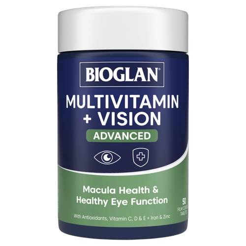 Bioglan Multivitamin + Vision Advanced 50 Tablets Support Macula ...