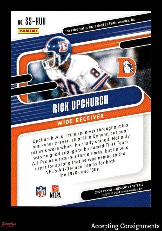 2024 Absolute Signature Standouts Red #11 Rick Upchurch AUTO 50/75 ...