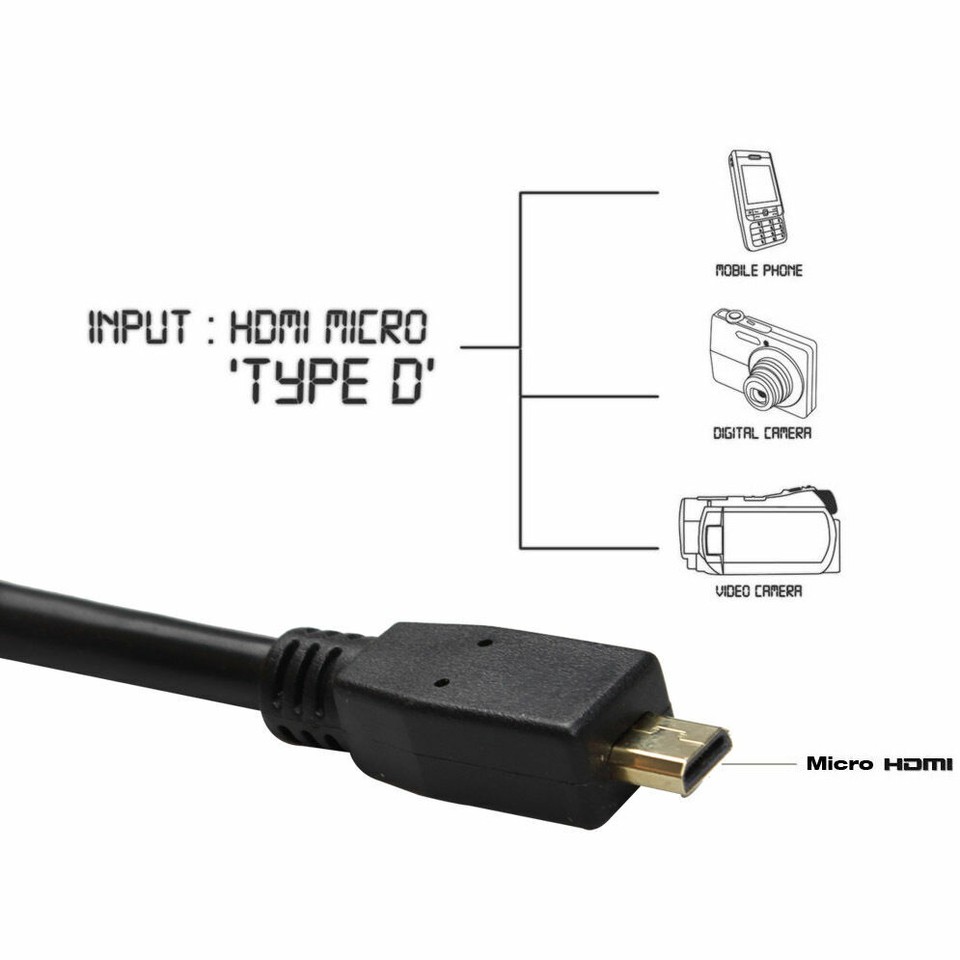 5FT HDMI to Micro HDMI Premium Cable for Tablet Amazon Kindle Fire HD ...