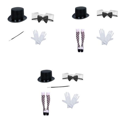 Adult Magician RolePlay Costume Props Fancy Party Top Hat Wand Gloves ...