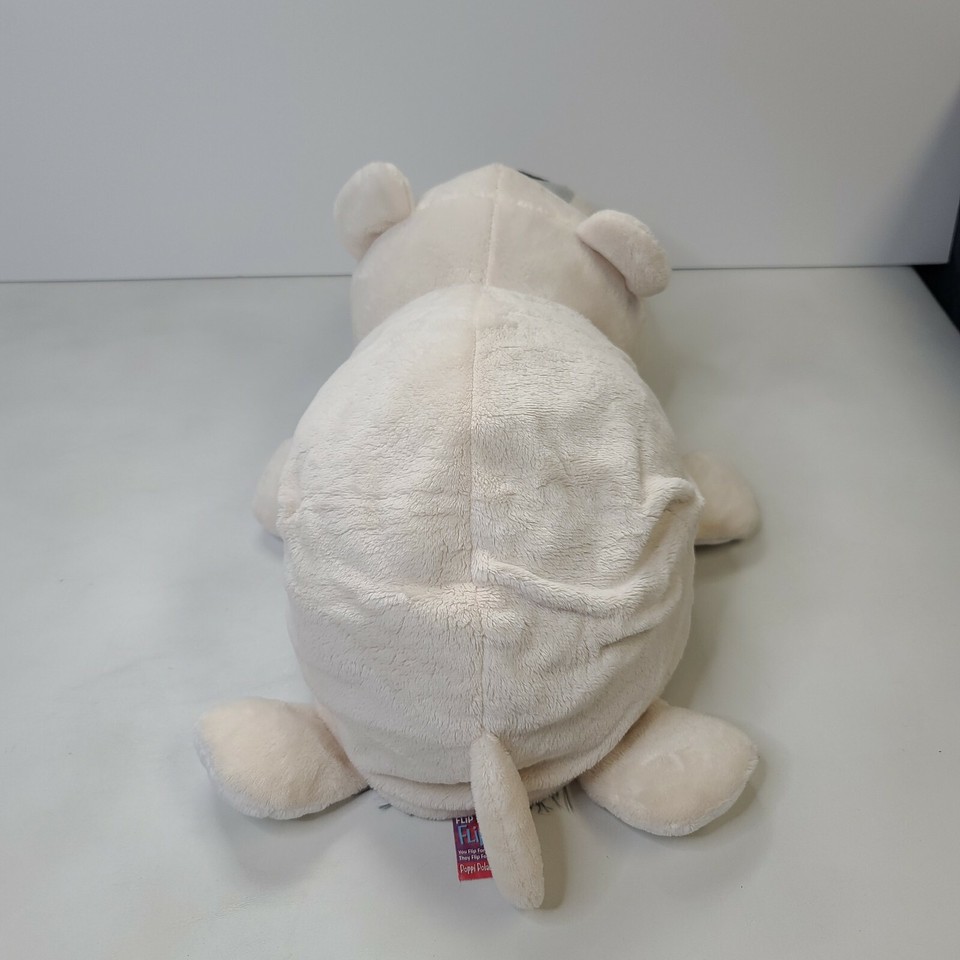 FlipaZoo Large 18” Asher Husky / Poppi Polar Bear Reversible Plush ...