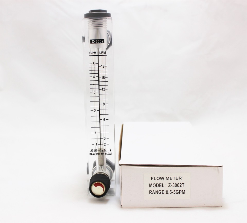 4 Panel Flowmeter Water Flow Meter ROTAMETER 0.5-5 GPM With Control ...