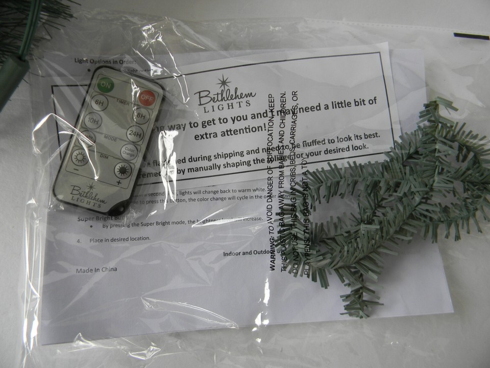 NEW Bethlehem Lights 36" Overlit Swag w/ Color Flip LEDs & REMOTE BLUE ...