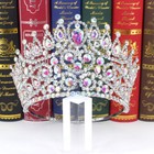 12.4cm Tall Crystal Tiara Crown Wedding Queen Princess Prom Adjustable ...