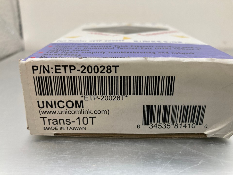 10BASE-T TWISTED PAIR Transceiver IEEE 802.3 ETP-20028T UNICOM Brand ...