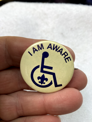 (117) Boy Scouts - "I Am Aware" Scouting Handicap pin back | eBay