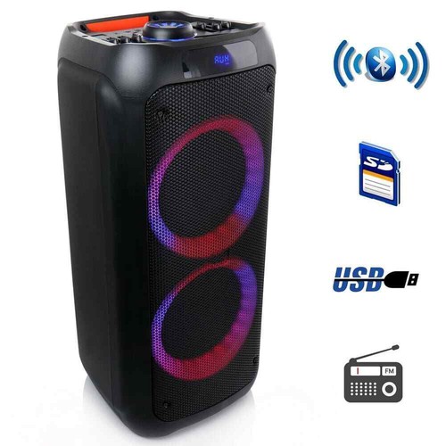 Dual 8"Bluetooth Wireless Speaker w/Reactive Lights | eBay