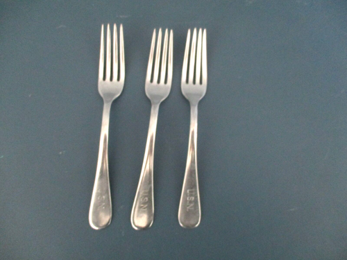 3 Silco Stainless U.S.N. Navy Dinner Forks 7" length | eBay