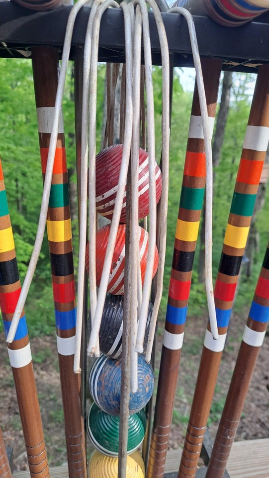 Vintage Wooden CROQUET SET FORSTER 6-PLAYERS Croquet Set & Stand ...