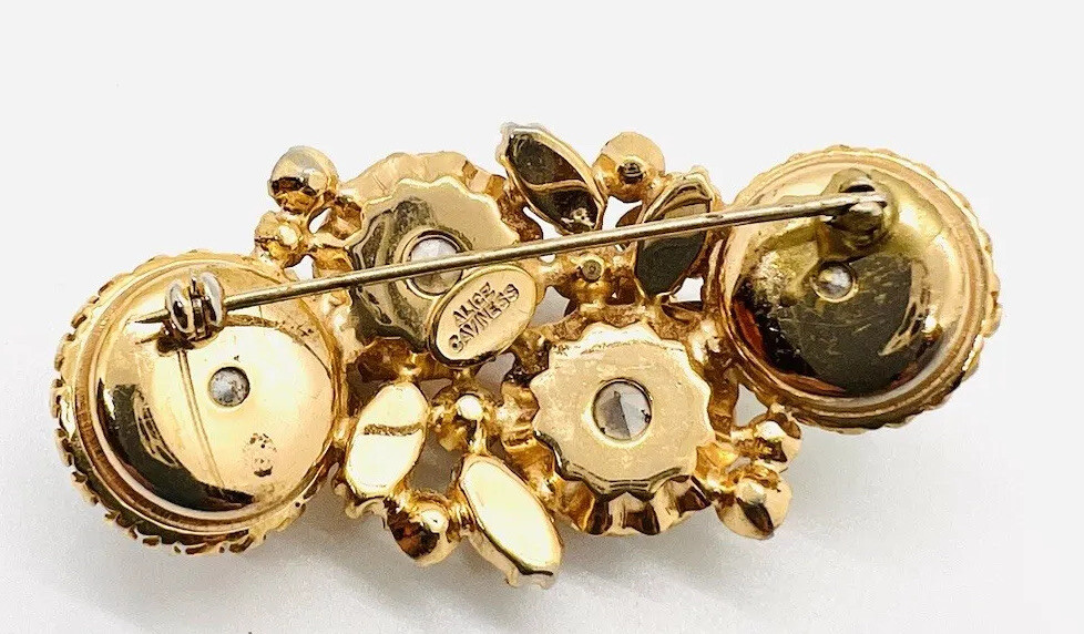 ALICE CAVINESS AB Rhinestone Brooch Fancy Prongs Laye… - Gem