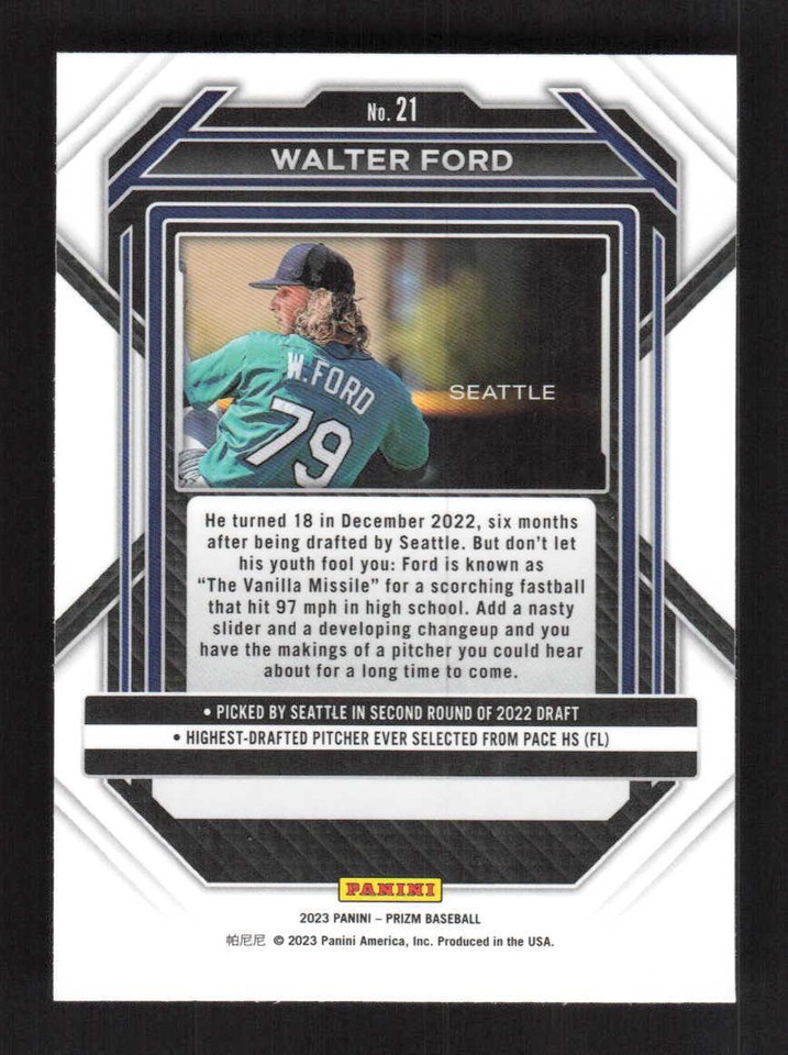 Walter Ford 2023 Panini Prizm Seattle Mariners #21 | eBay