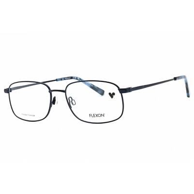 Flexon Men's Eyeglasses Shiny Navy Rectangular Metal Frame FLEXON H6054 ...