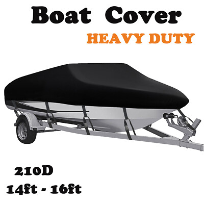 210D Boat Cover Heavy Duty Waterproof UV Resistant Rain Protector 14ft ...