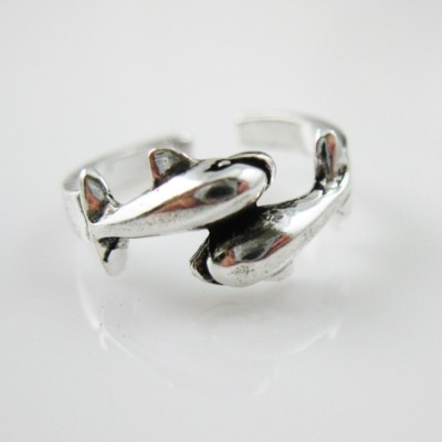 925 Sterling Silver Toe Ring - Dolphin Toe Ring -Adjustable Toe Ring ...