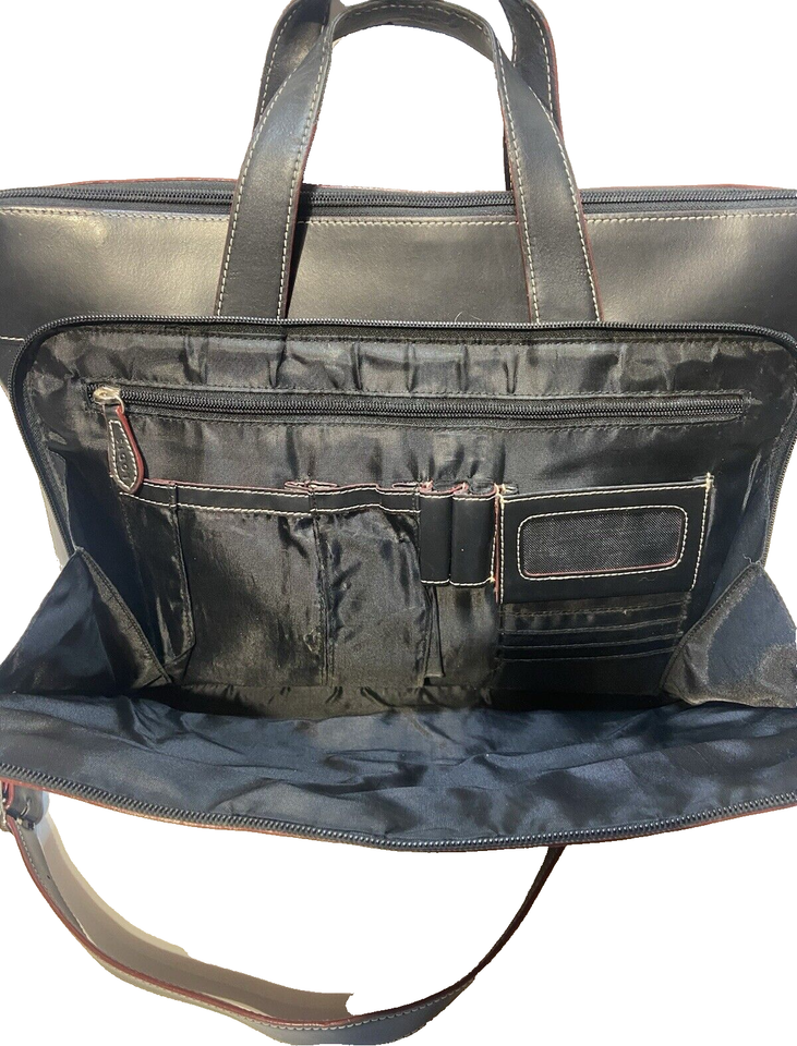 Lodis Leather Black Laptop Business Bag Organizational Pocket 13H X 14 ...