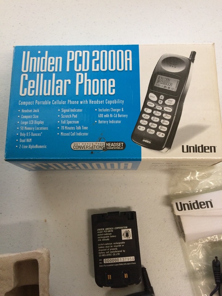 Vintage Uniden PCD 2000A Cellular Phone Complete Set | eBay