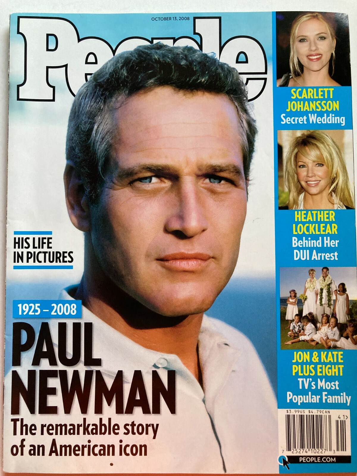 PAUL NEWMAN 2008 PEOPLE Magazine SCARLETT JOHANSSON / HEATHER LOCKLEAR ...