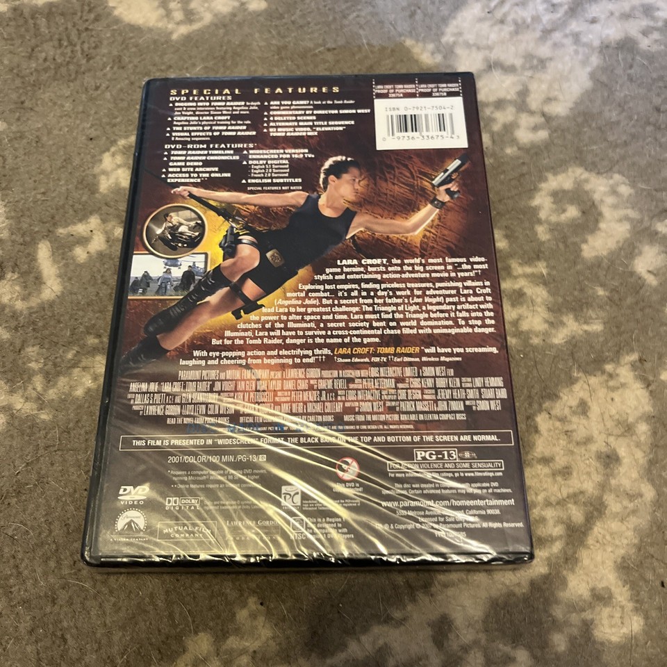 Lara Croft: Tomb Raider (DVD, 2001) New Sealed Angelina Jolie Deleted ...