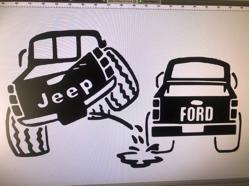 JEEP 4x4 PEEING ON FORD 4x4 CAR WINDOW VINLY STICKER DECAL | eBay Australia