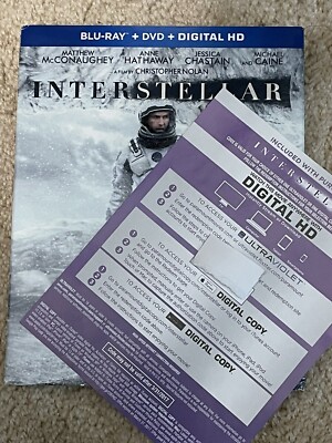 INTERSTELLAR VUDU Blu-ray/DVD/Digital Code - Includes Slipcover 32429209252| eBay