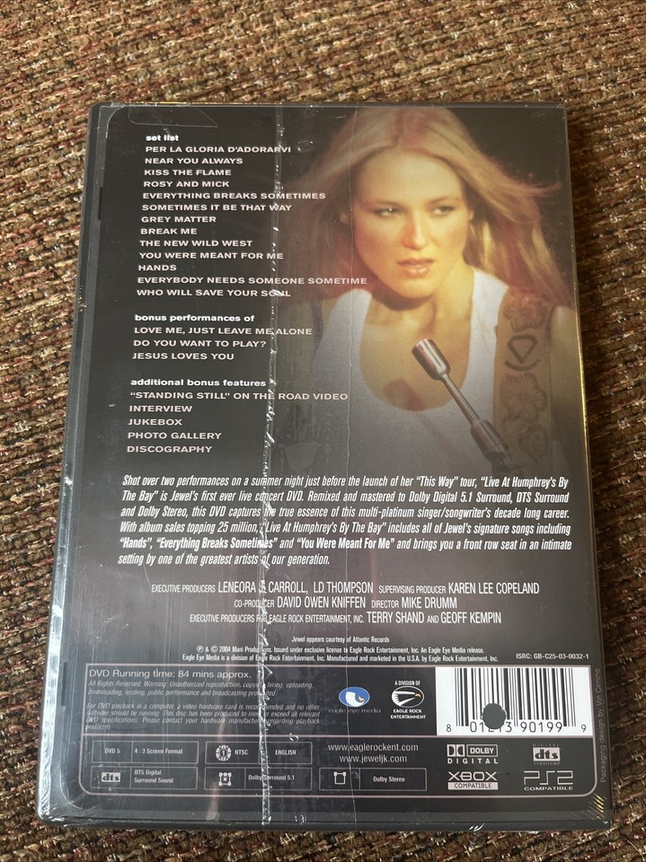 Jewel Live At Humphreys By The Bay DVD New Sealed 801213901999| eBay