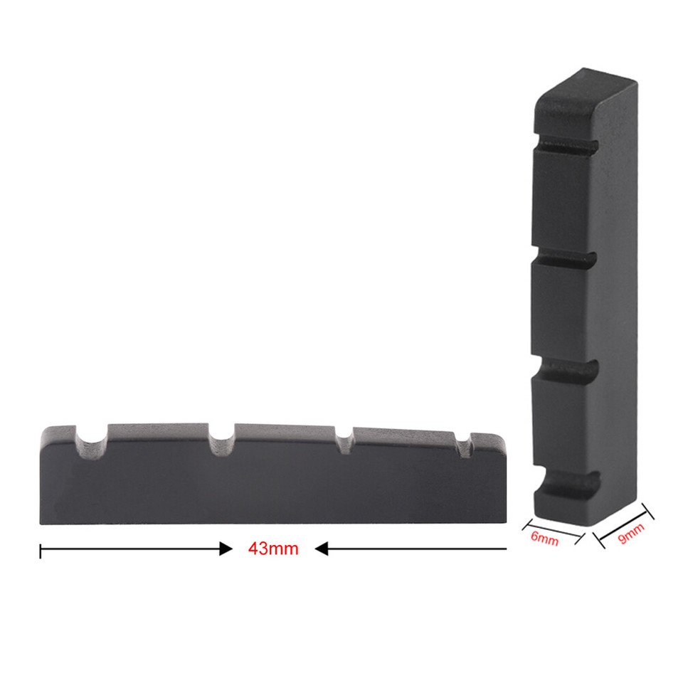 4 String Graphite Bass Nut Pre-Slotted Top Nut for PB Bass Guitar Black ...