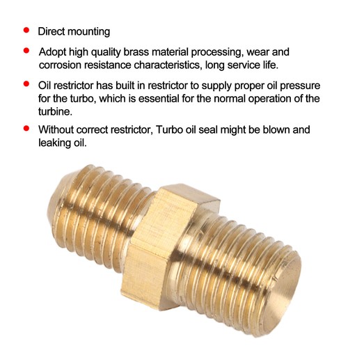 Auto 4AN Oil Restrictor Thread Fitting M12x1.25 For GT35 T25 T28 T3 T4 ...