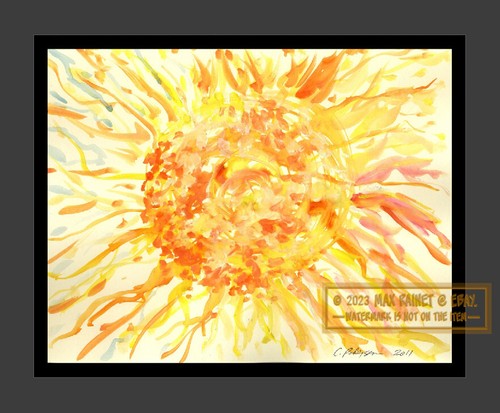 Glorious Sun Blasting Fire Ball 2011 C Peterson * Signed Original Art ...