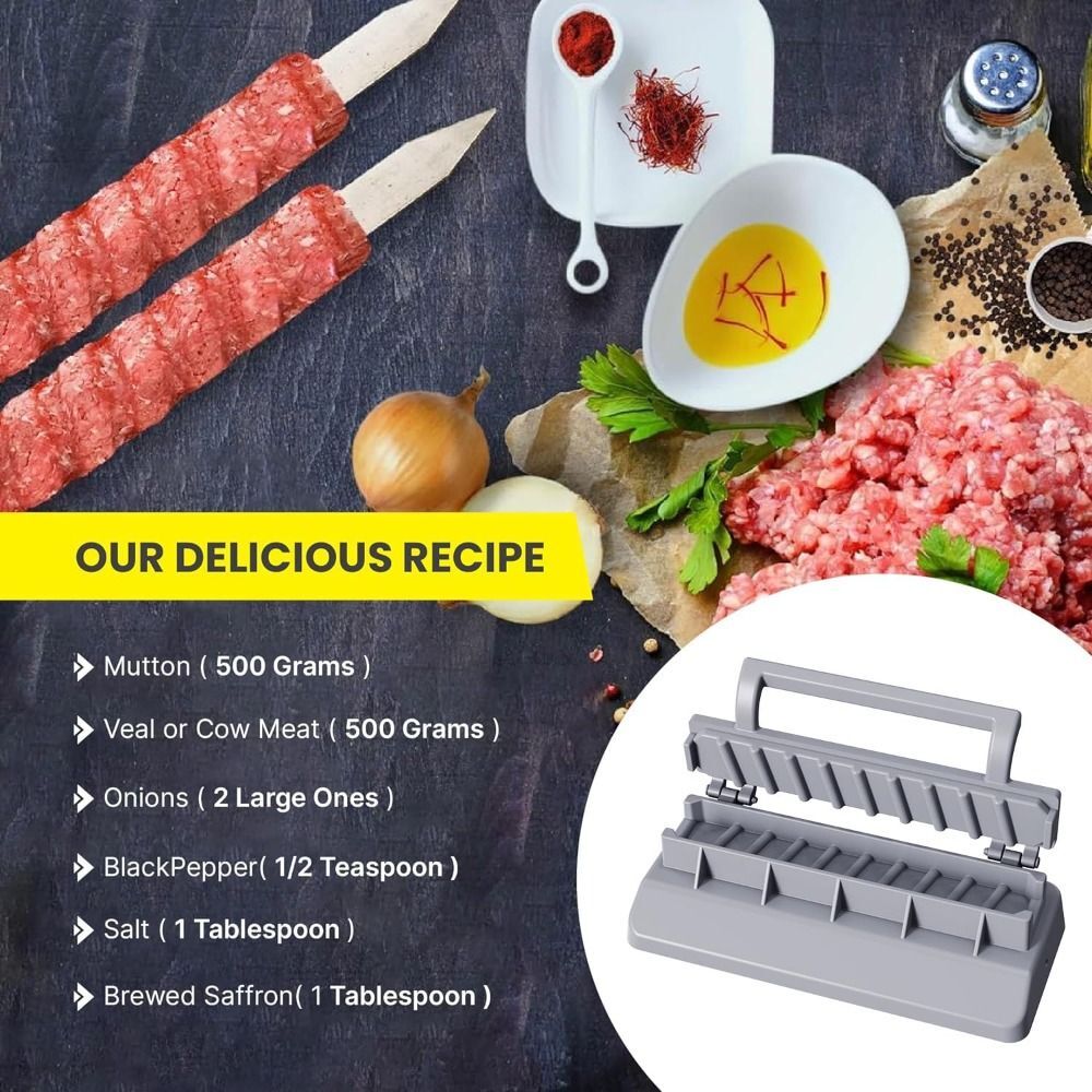 Manual Kebab Maker Turkey BBQ Meat Skewer Maker Barbecue Mold Corn Fish ...
