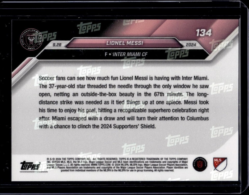 2024 Topps Now #134 Lionel Messi Base Card (Quantity) | eBay