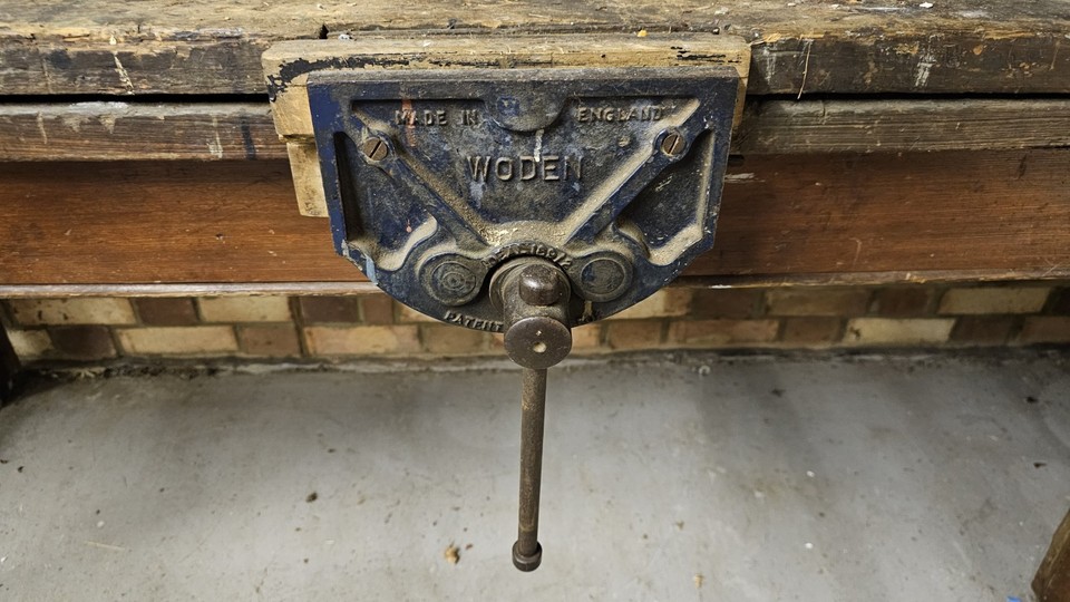 Vintage Wooden Carpenters Work Bench with Vice | eBay UK