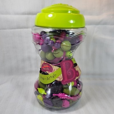 B Toys Pop Arty Snap BEADS For Kids Ages 4 to 10 DIY Jewelry 250 Pieces ...